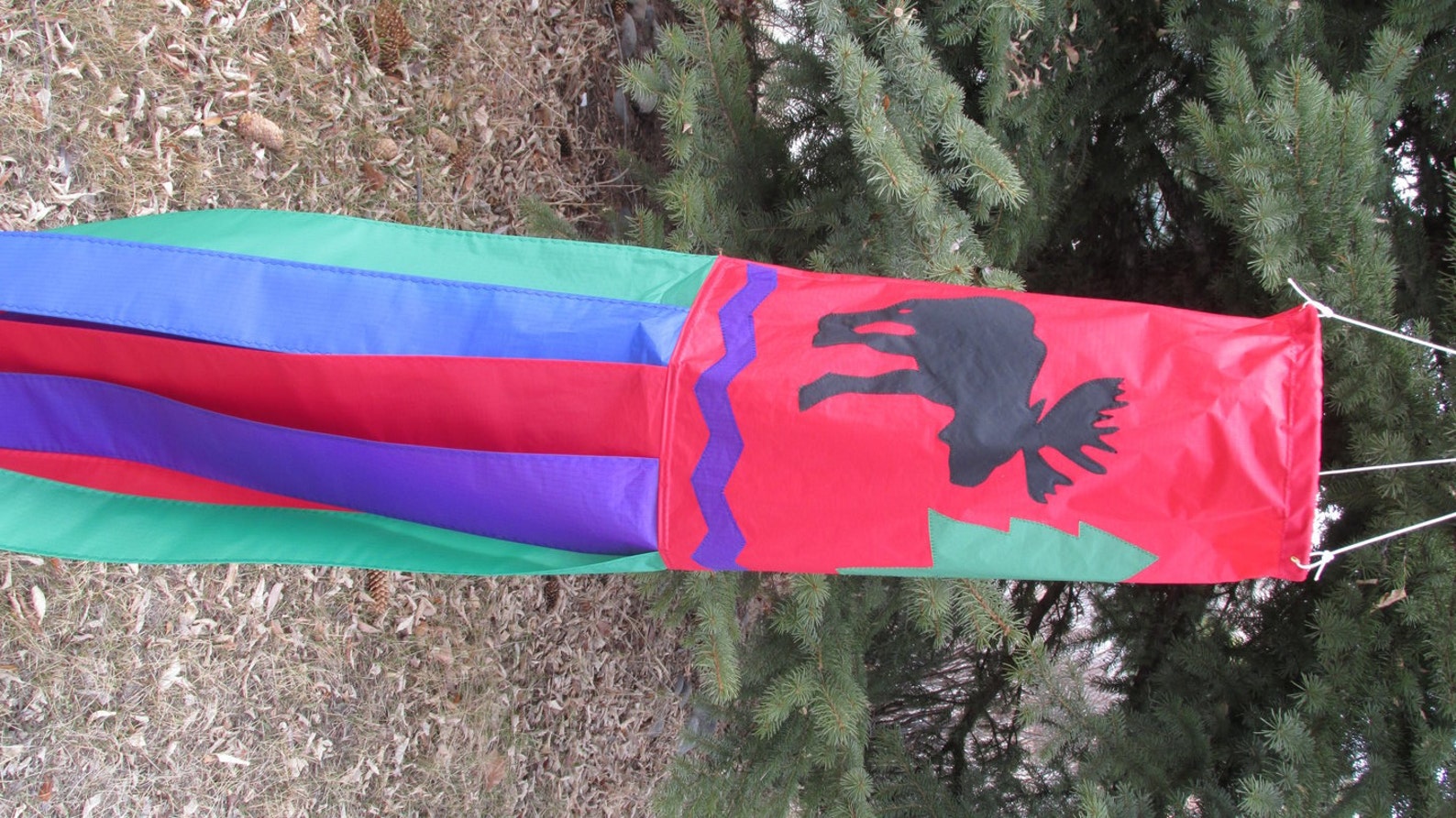 Moose and Pine Tree Windsock 6 Ft Ripstop Nylon Spinnaker | Etsy