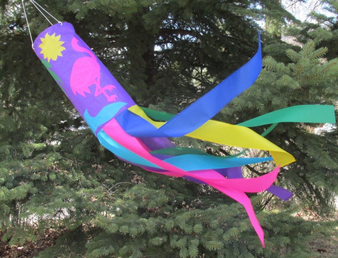 Pink Flamingo and Palm Tree Windsock 6 Ft Ripstop Nylon - Etsy