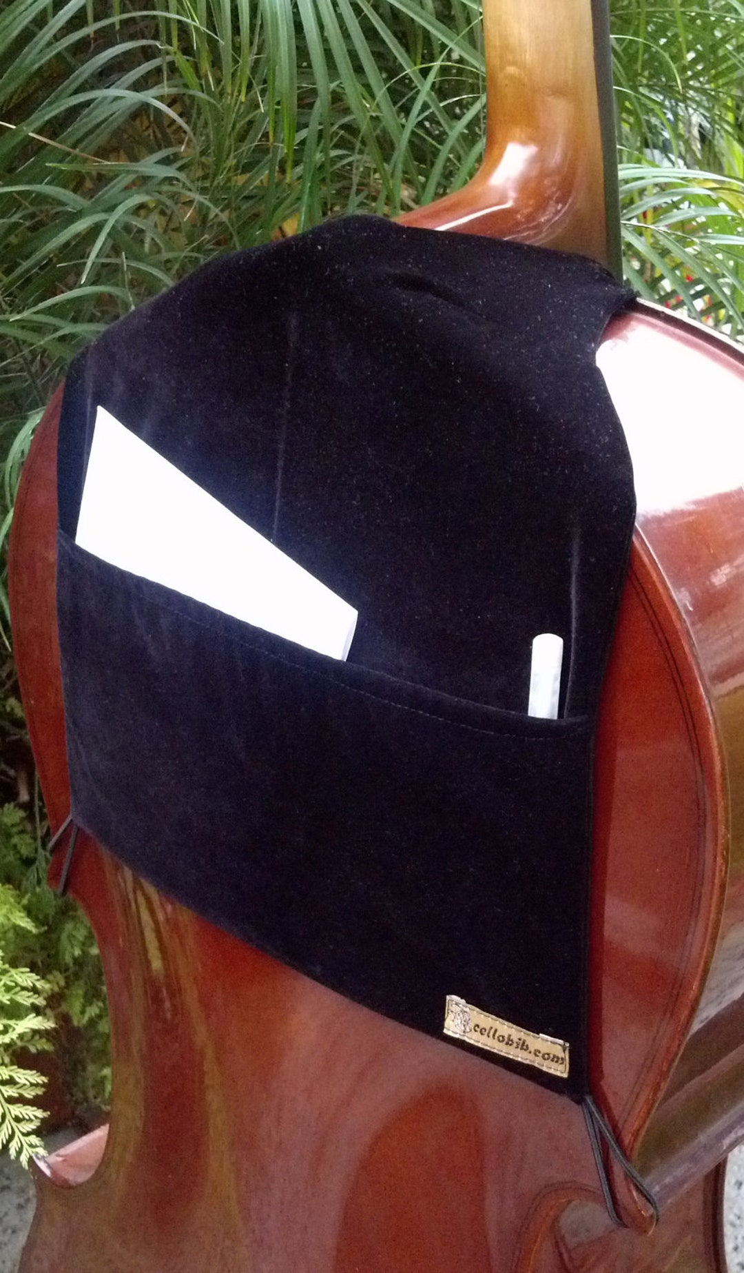 Concert Black Velvet Cello Bib With Accessory Pocket - Etsy