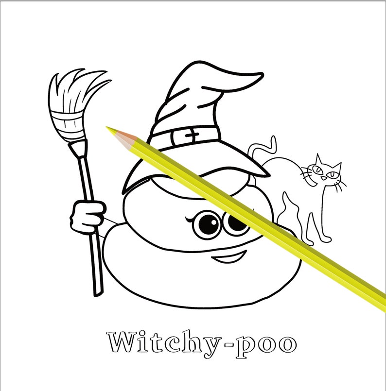 Girly-poo Printable Coloring Pages With Cute Funny Poop - Etsy Singapore