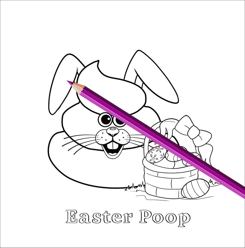Girly-poo Printable Coloring Pages With Cute Funny Poop - Etsy Singapore