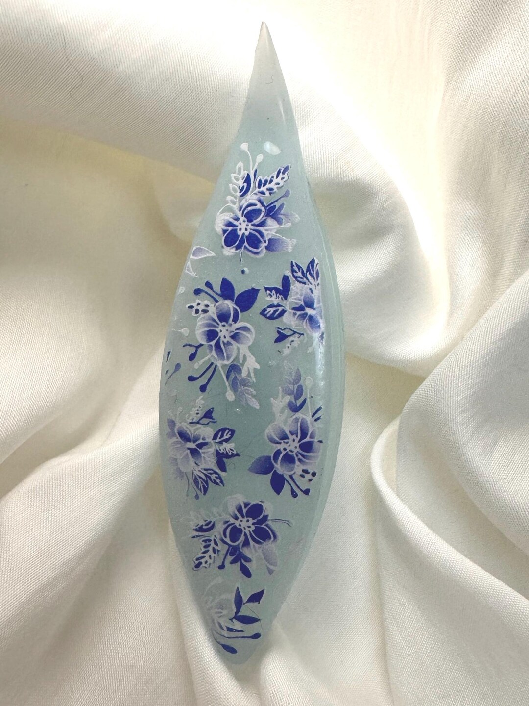 Blue Hand Decorated Large Clover Style Tatting Shuttle Shuttle Tatting ...