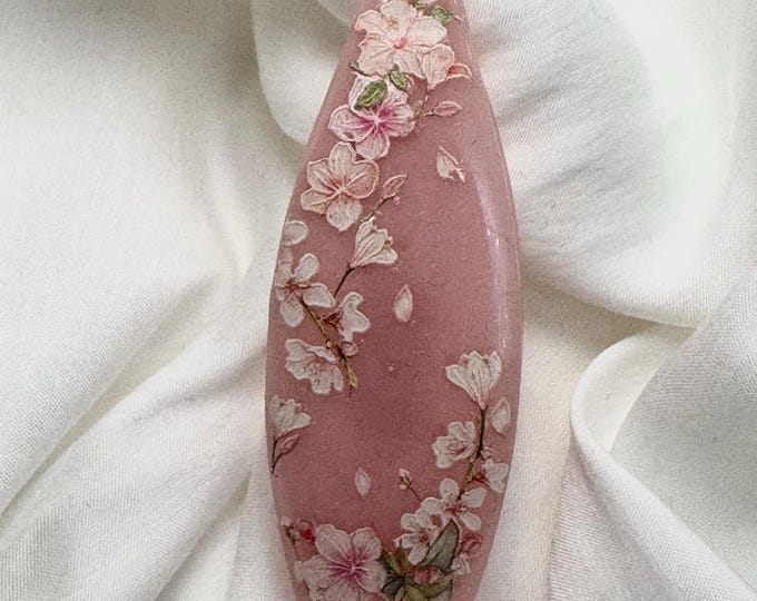 Cherry Blossom - Hand Decorated Large Clover Style Tatting Shuttle ...