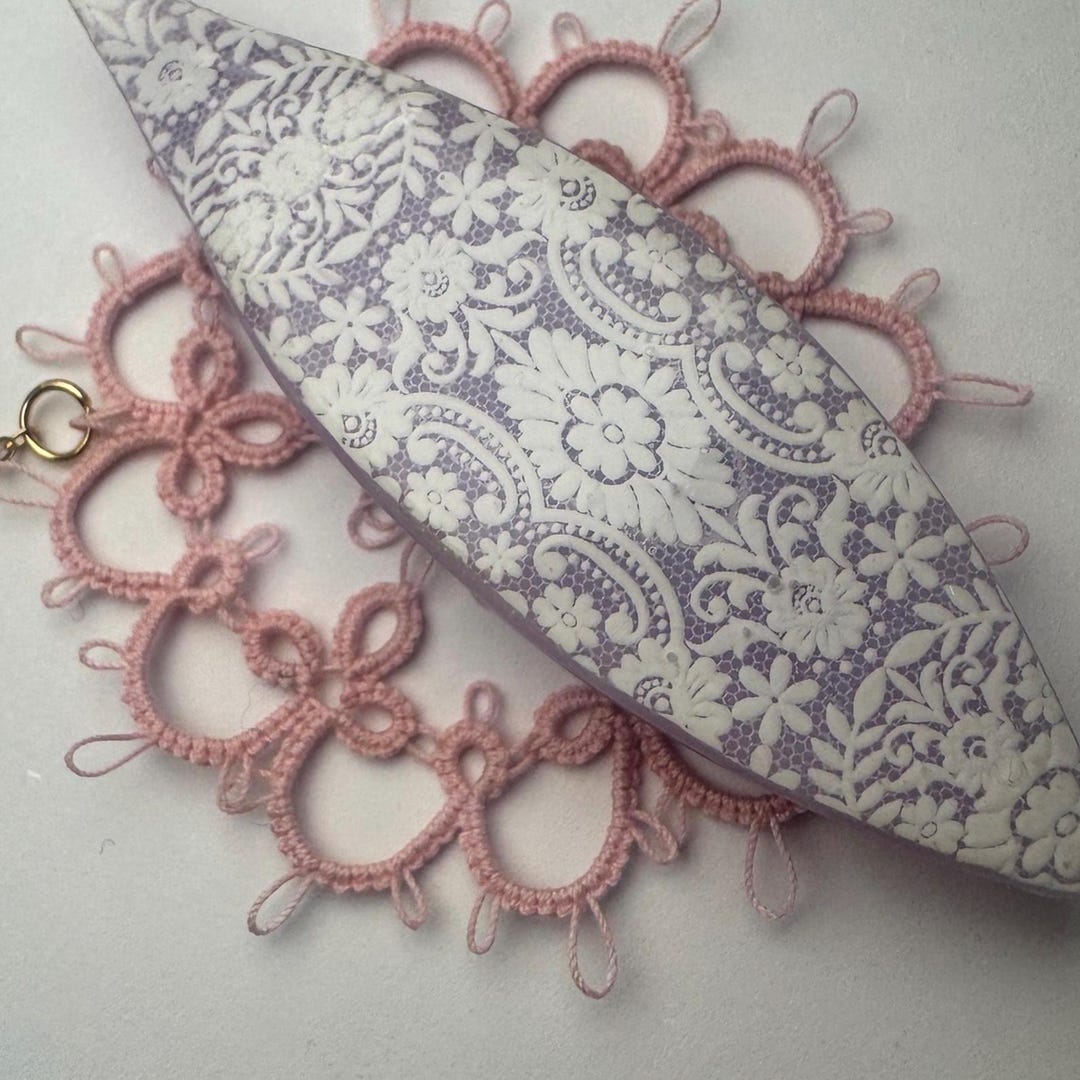 Lace Lace Lace Tatting, Frivolite Shuttle, Decorated Shuttle, 77mm ...