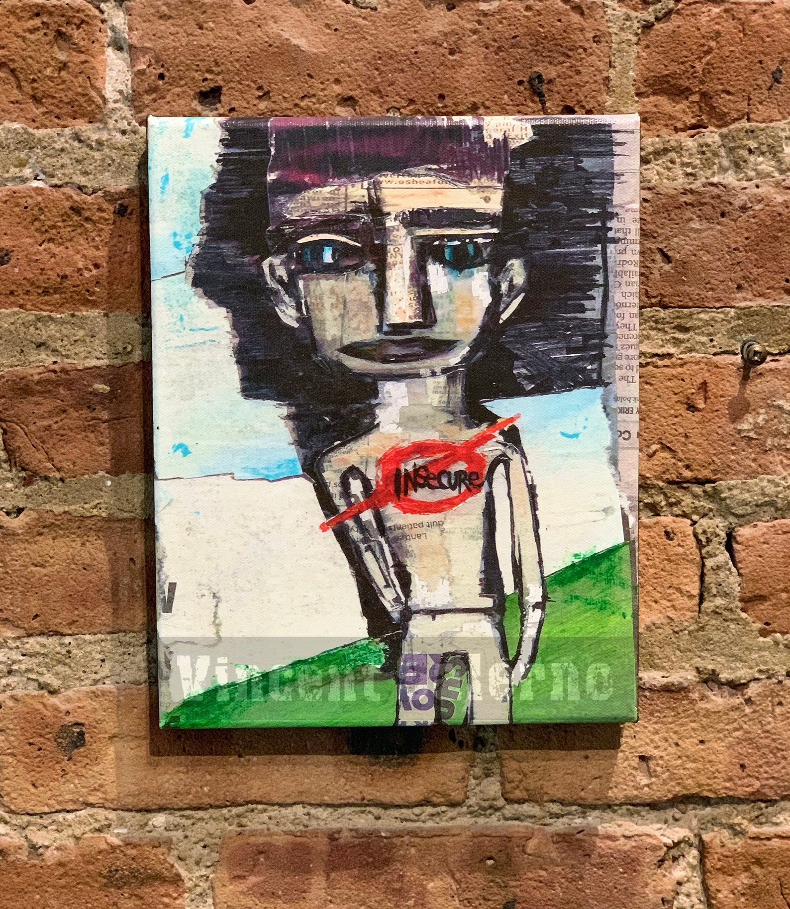 Insecure 8x10 Canvas Art-Urban-Street Art-Expressionism-Male | Etsy