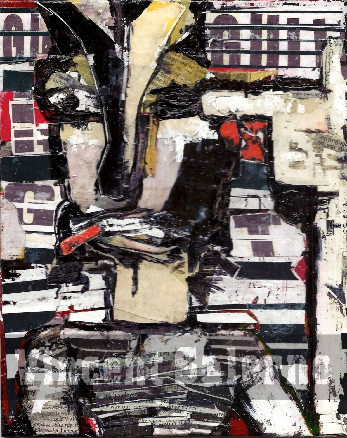 Guilt Original Collage Mixed Media Art on Wood-urban - Etsy