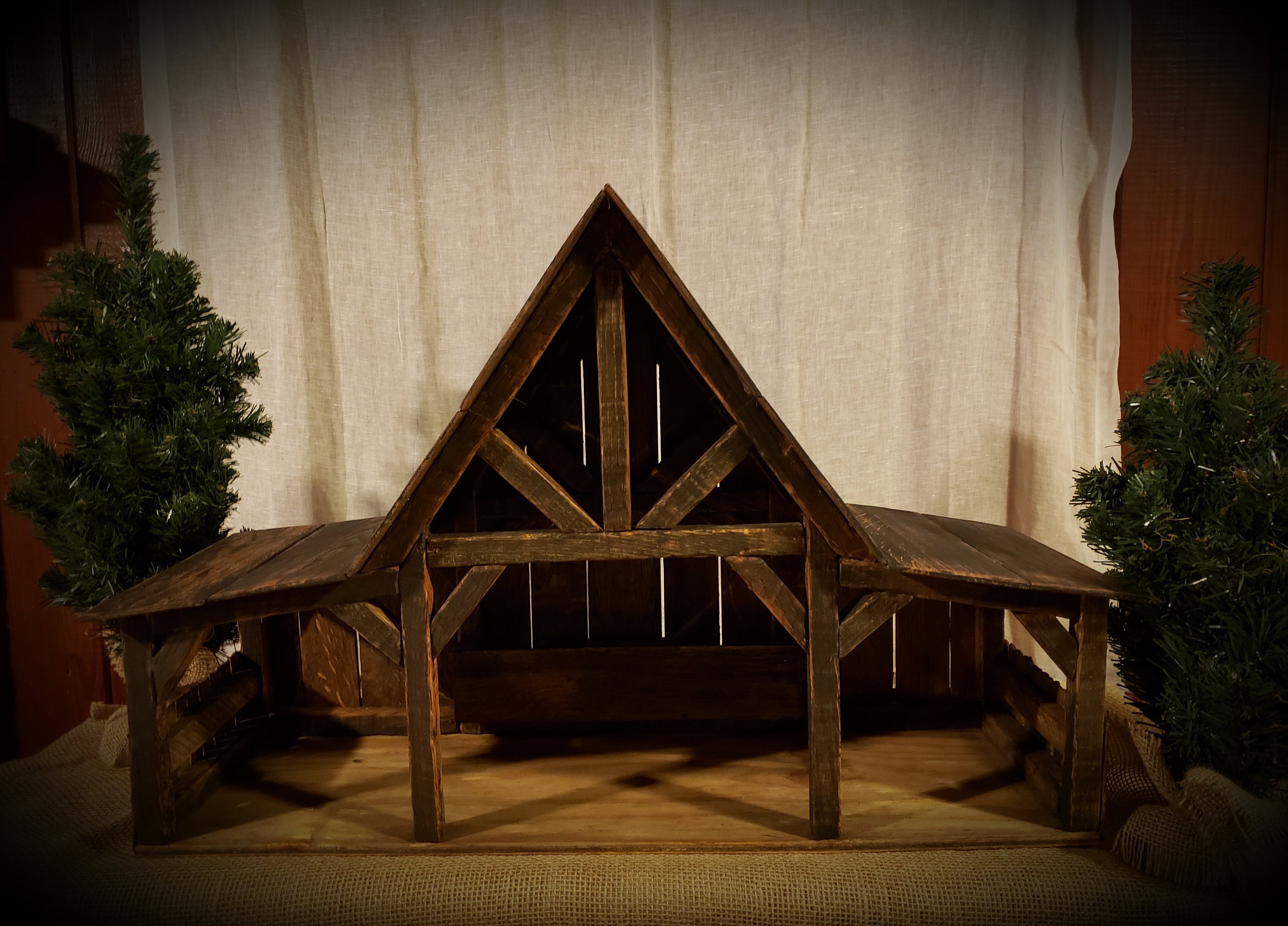 Reclaimed Wood Nativity Stable Creche Handcrafted Manger Barn - Etsy Canada