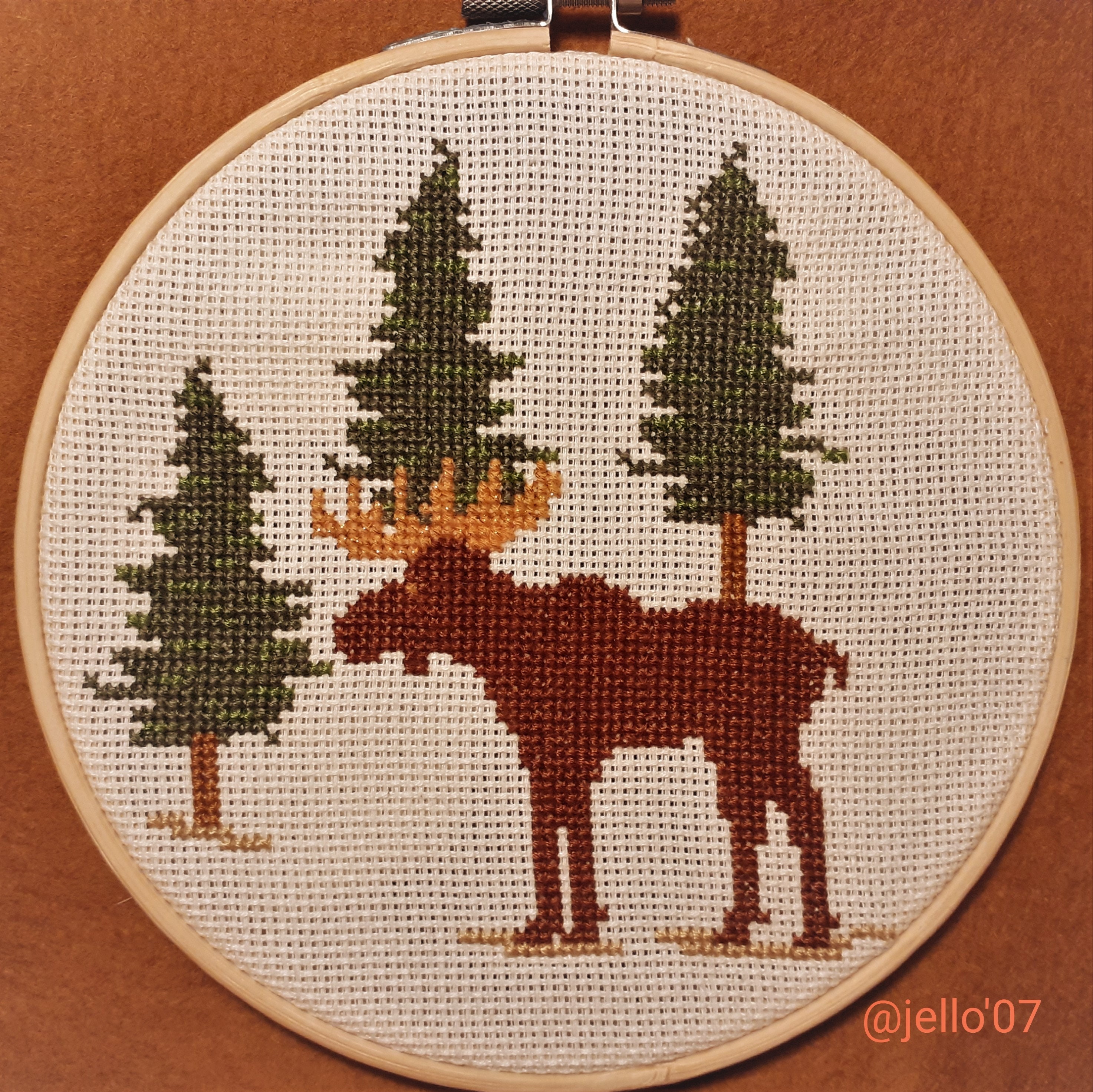 PDF Pattern MOOSE in Forest, Cross Stitch- PDF Pattern, Fun Moose ...
