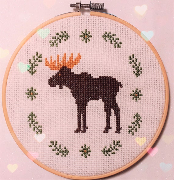 PDF Pattern MOOSE Cross Stitch PDF Pattern Fun Moose - Etsy
