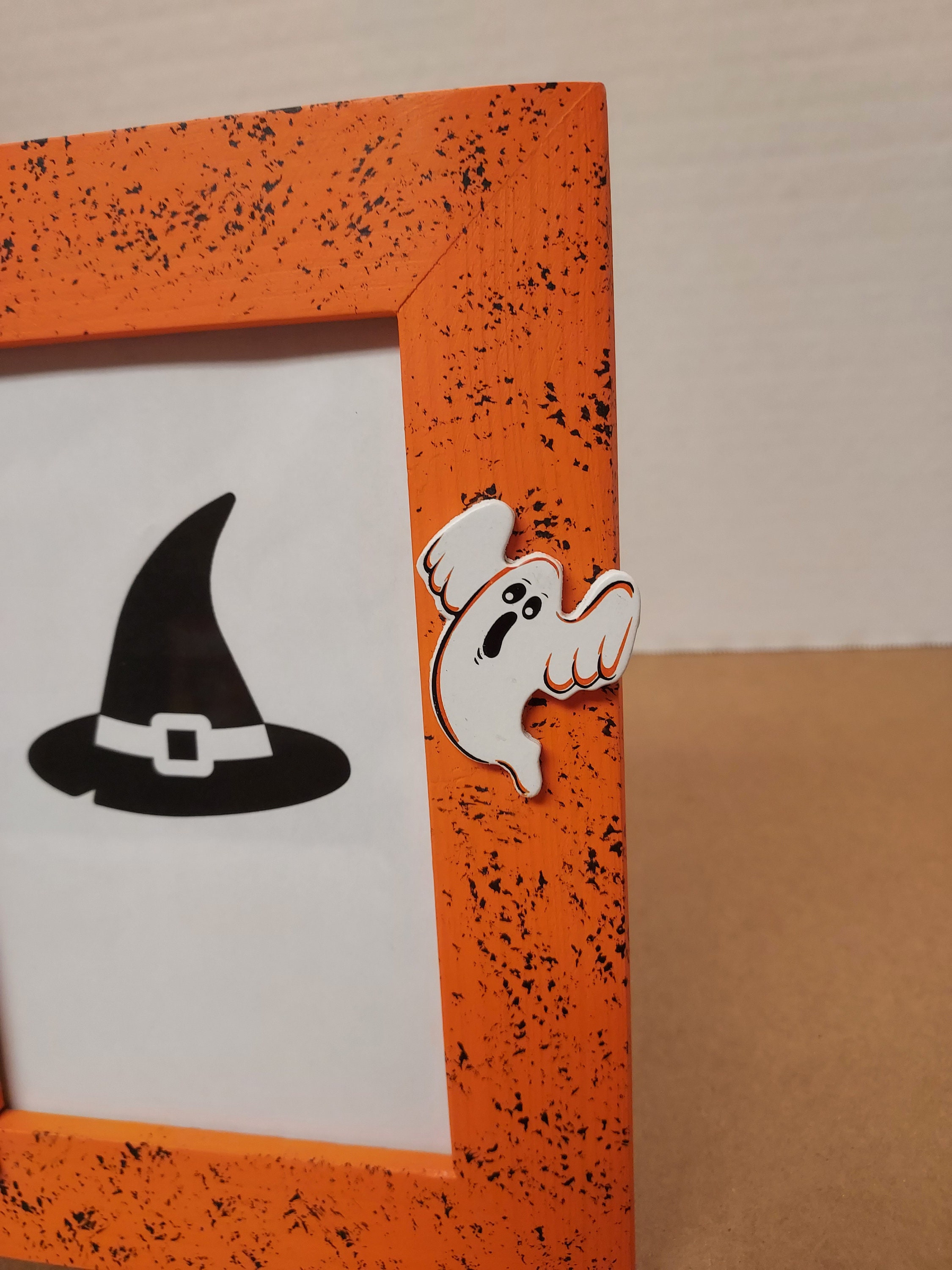 Happy Halloween 4x6 Picture Frame Vertical Hand Painted Decorated With ...