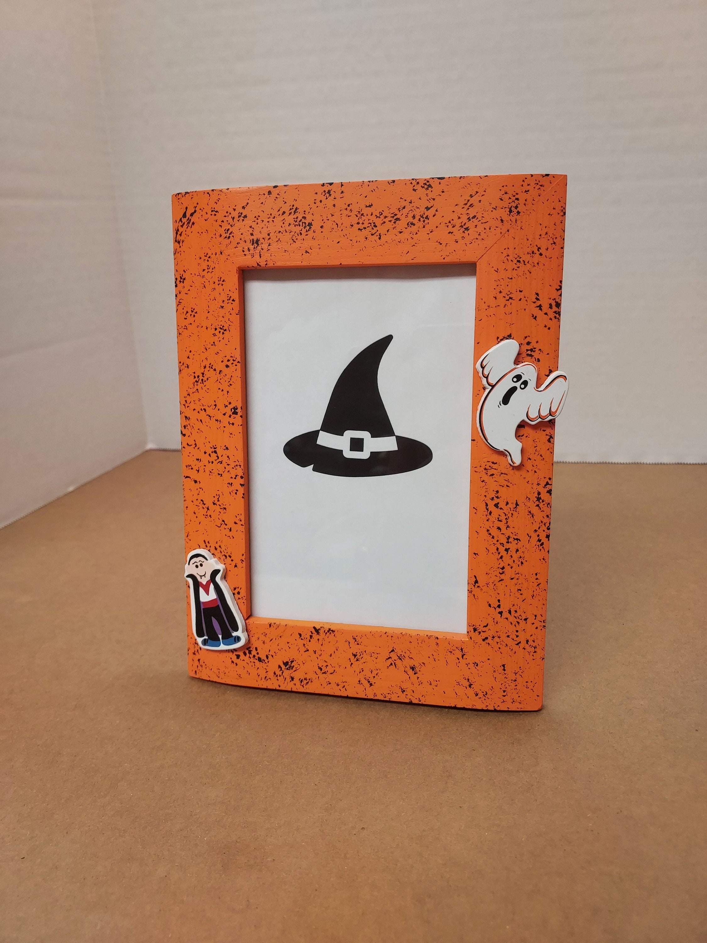 Happy Halloween 4x6 Picture Frame Vertical Hand Painted Decorated With ...
