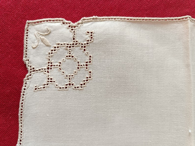 Set of 8 Embroidered Afternoon Tea Napkins, Beige Cotton Embroidered ...