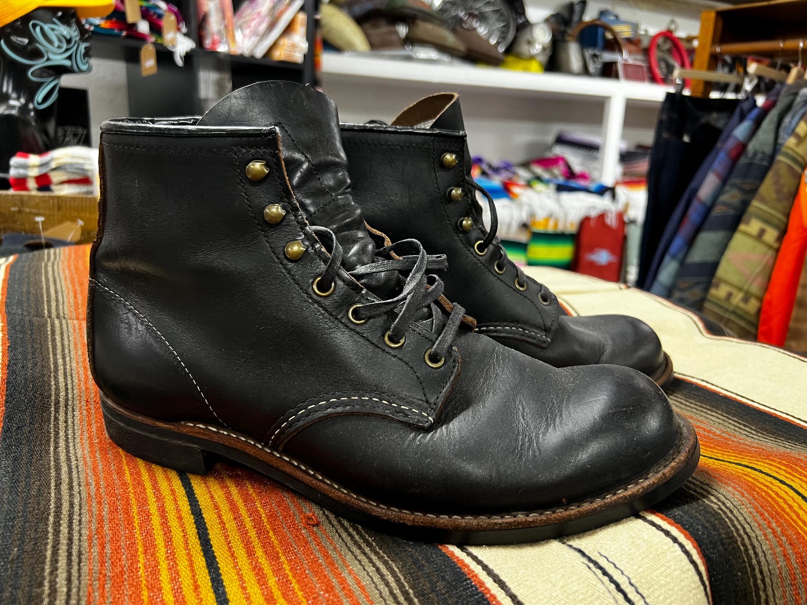 RED WING 3345 Blacksmith Black Prairie Leather Vintage Mens 10.5US 43 ...