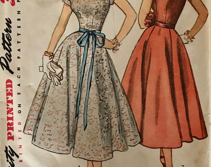 Simplicity 4295 Ladies Dress Sewing Pattern Vintage 1950s. Size 14 ...