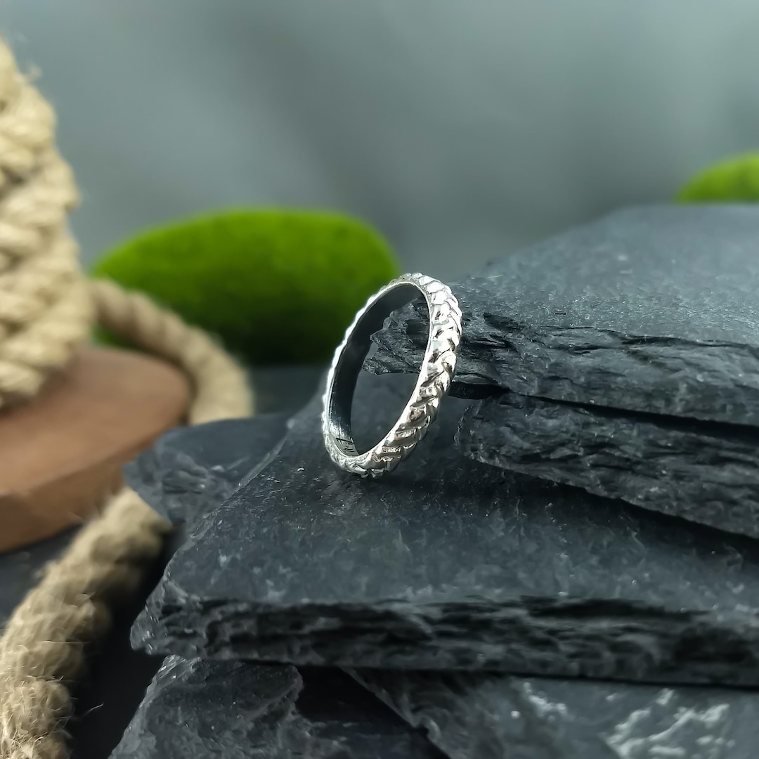 Small Braided Ring, Silver Woven Ring, Simple Wedding Ring, Dainty ...