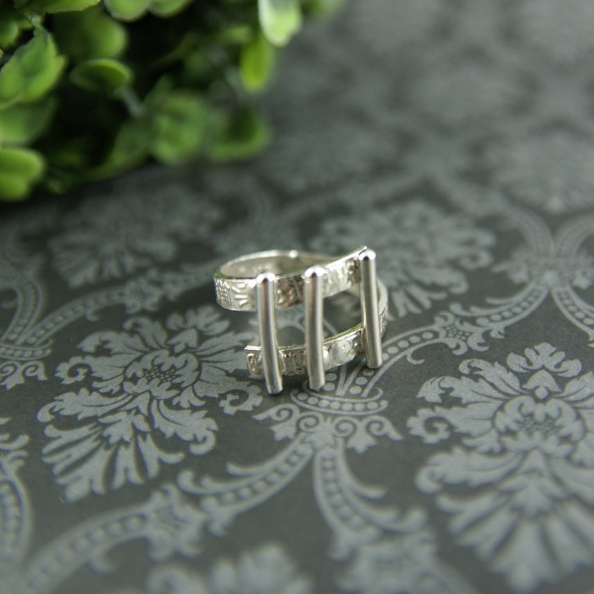 Sterling Silver Hashtag Ring - Etsy