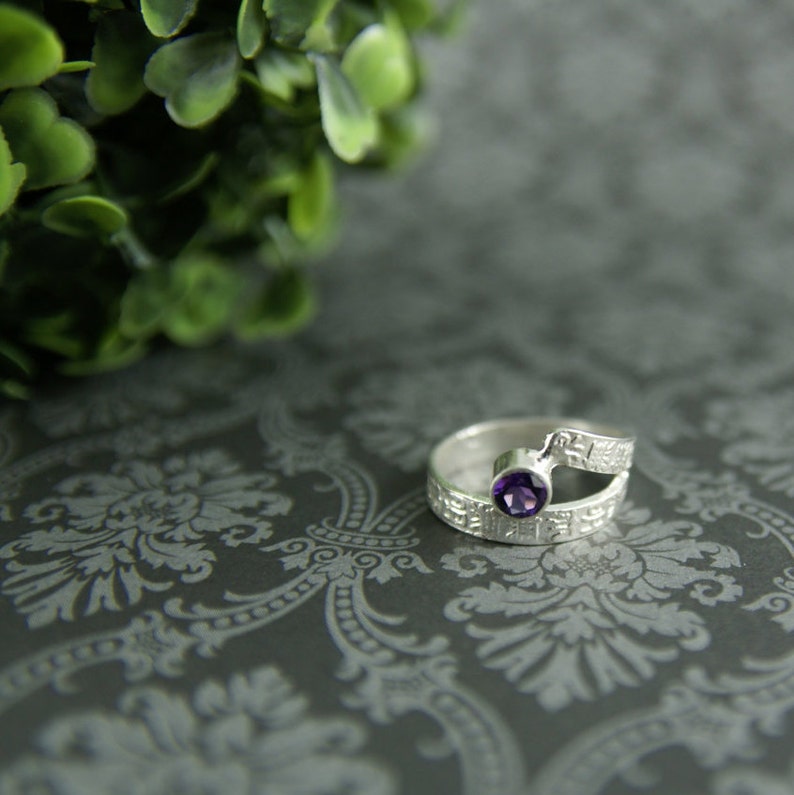 Chinese Calligraphy Sterling Silver and Amethyst Ring | Etsy