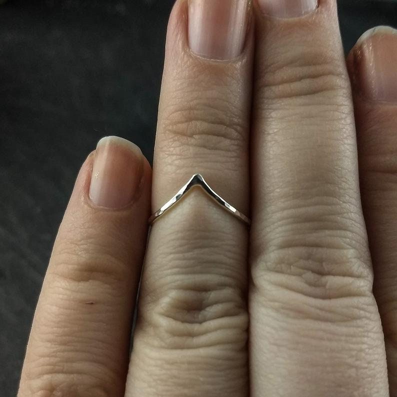 Stack Ring Set Gemstone Stacking Ring Chevron Ring Set | Etsy