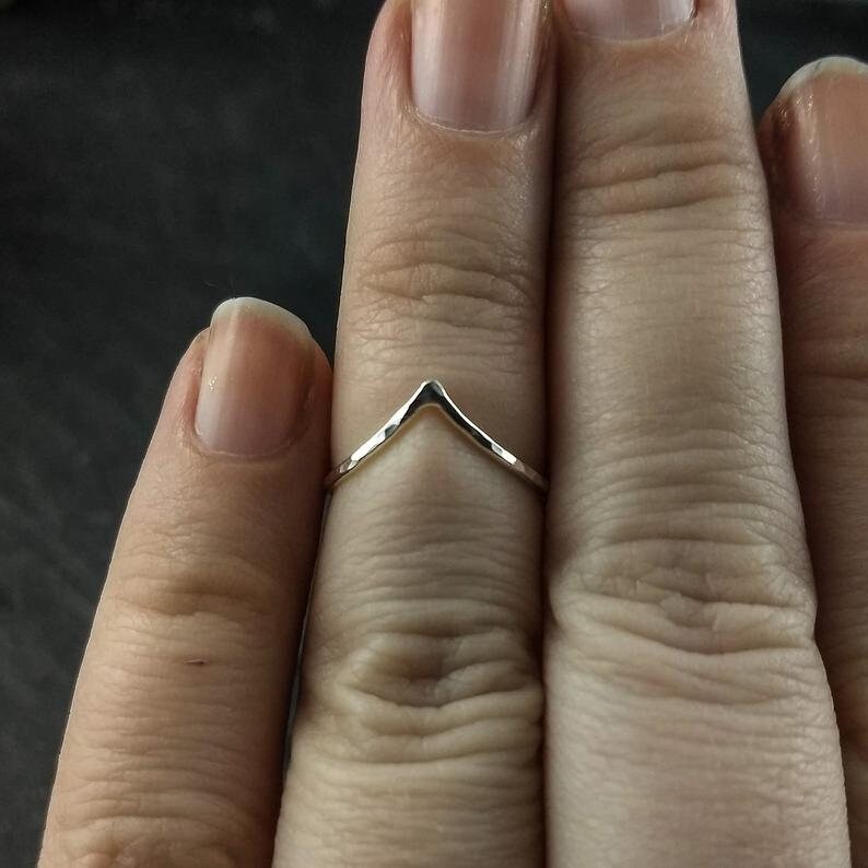 Stack Ring Set Gemstone Stacking Ring Chevron Ring Set | Etsy