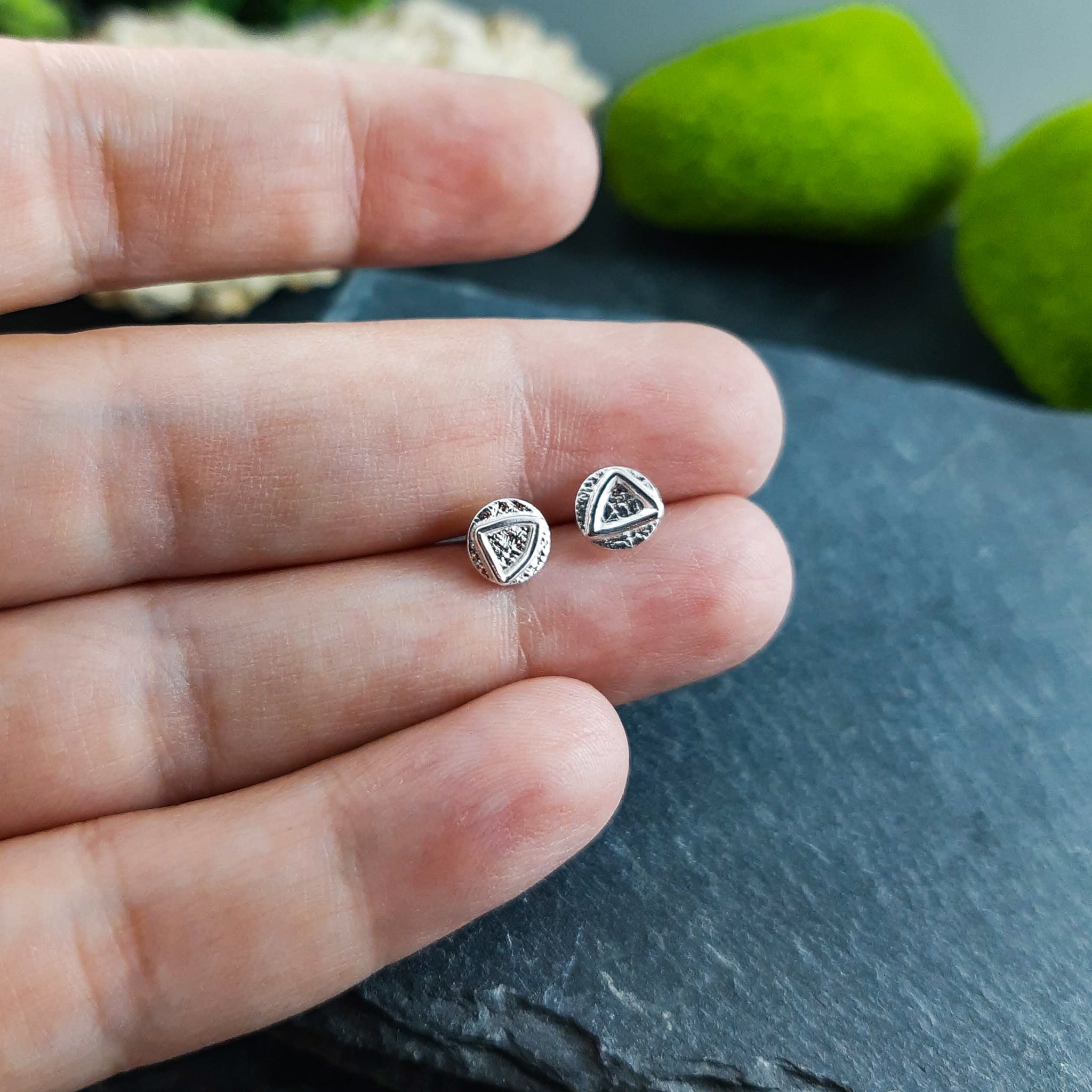 Mini Sterling Silver Stud Earrings Small Studs Geometric | Etsy