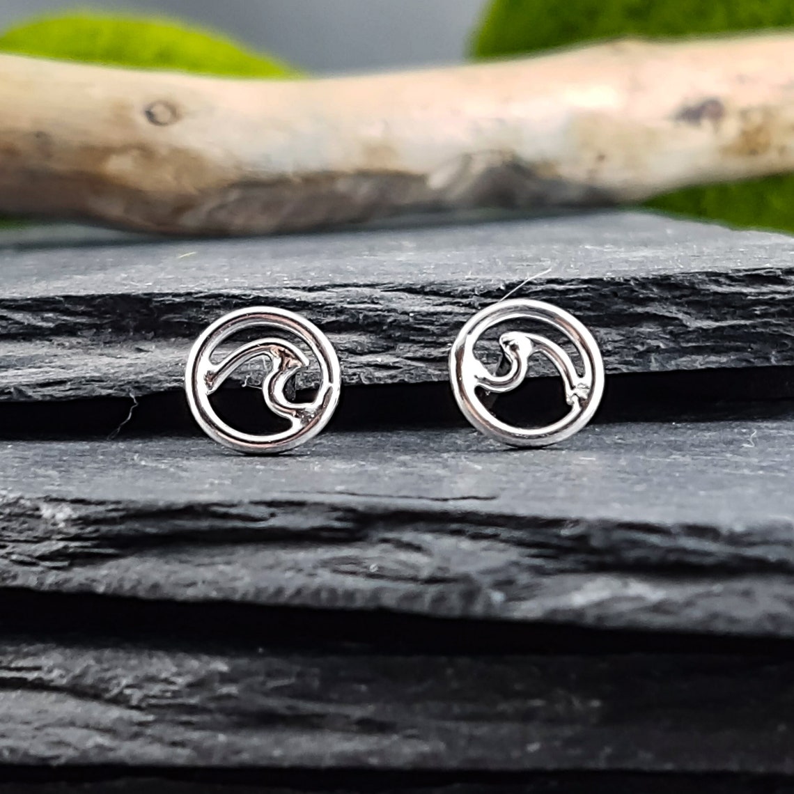 Tiny Surf Studs, Tsunami Jewelry, Wave Earrings, Silver Diving Jewelry ...