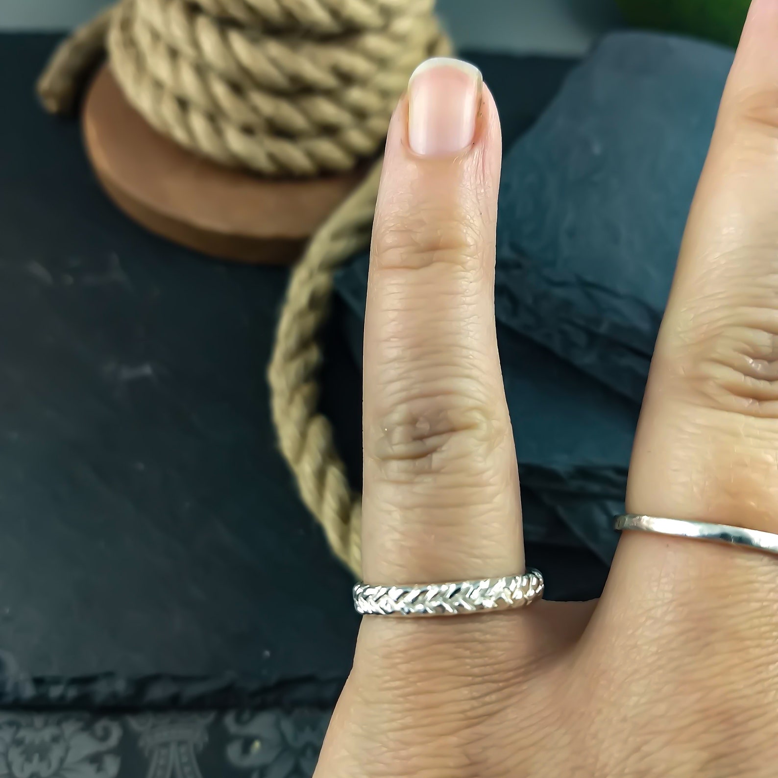 Small Braided Ring, Silver Woven Ring, Simple Wedding Ring, Dainty ...