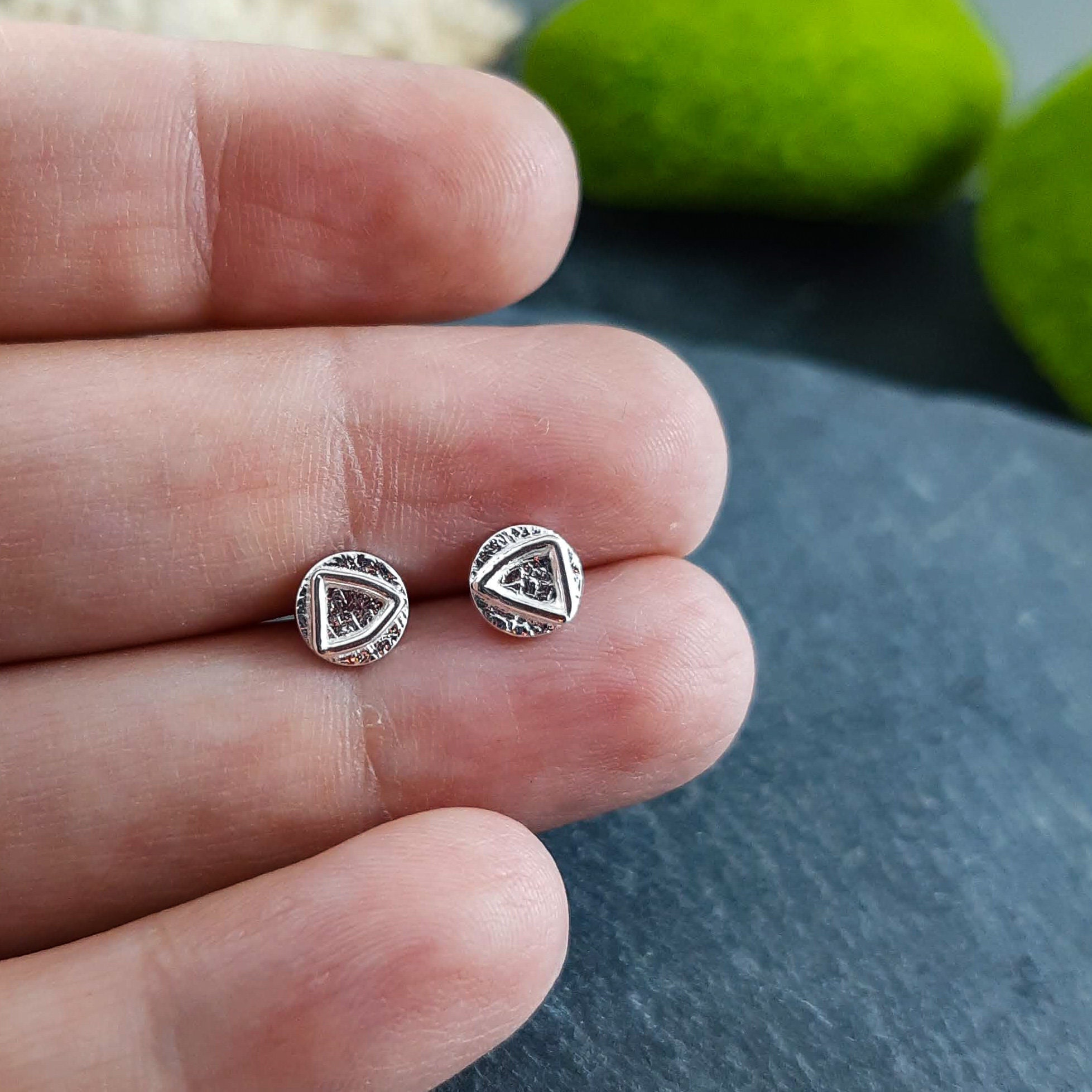 Mini Sterling Silver Stud Earrings Small Studs Geometric | Etsy