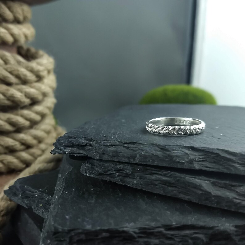 Small Braided Ring, Silver Woven Ring, Simple Wedding Ring, Dainty ...