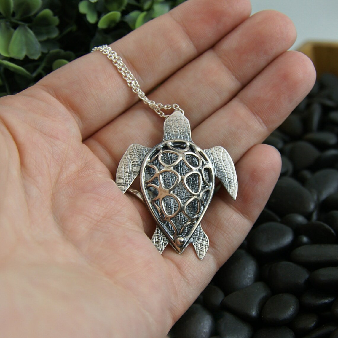 Silver Turtle Pendant, Silver Turtle Necklace, Totem Jewelry, Turtle ...