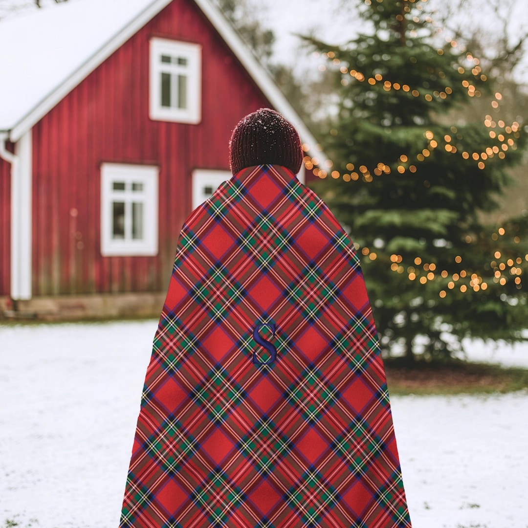 Royal Stewart Tartan Sherpa Fleece Blanket, Personalized Plaid Sherpa ...