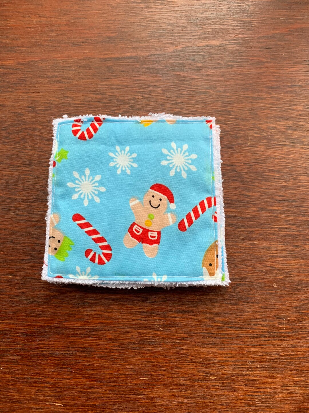 Christmas Gingerbread Man Cotton Face Wipes: Reusable Bamboo Terry Pads ...