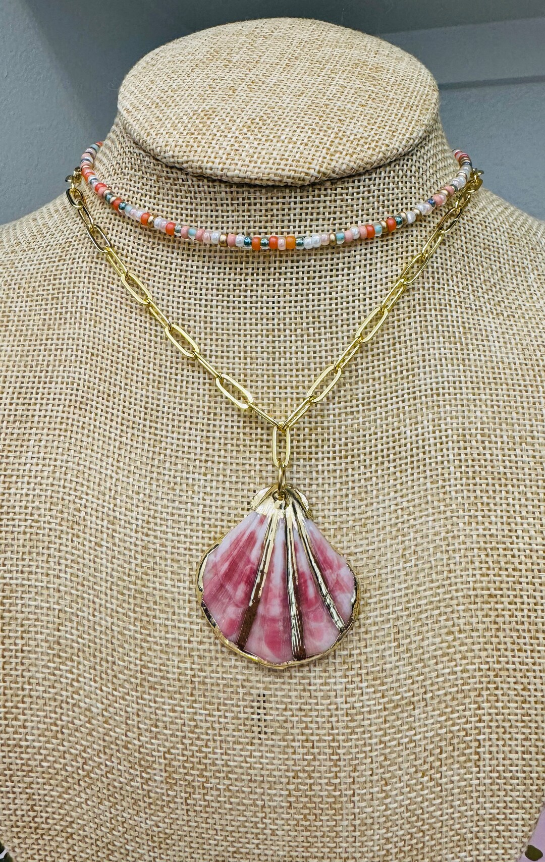 Calico Sea Shell Necklace, Trendy Jewelry, Choker, Bohemian Jewelry ...