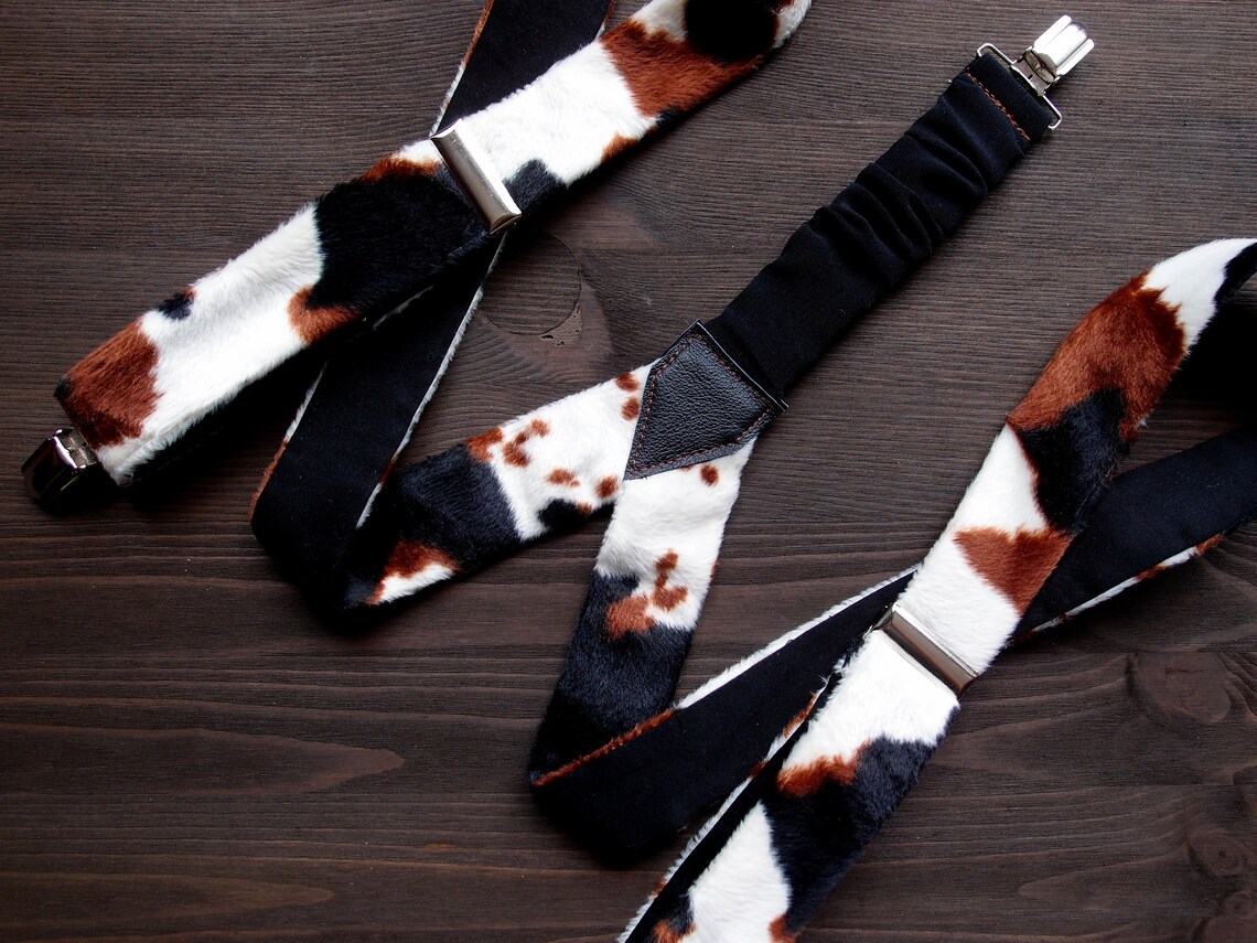 Suspenders for Women With Cow Pattern Unique Fabric Braces - Etsy