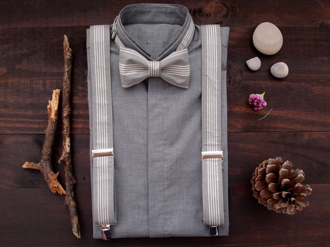 Take A Look About Grey Suspenders And Bow Tie