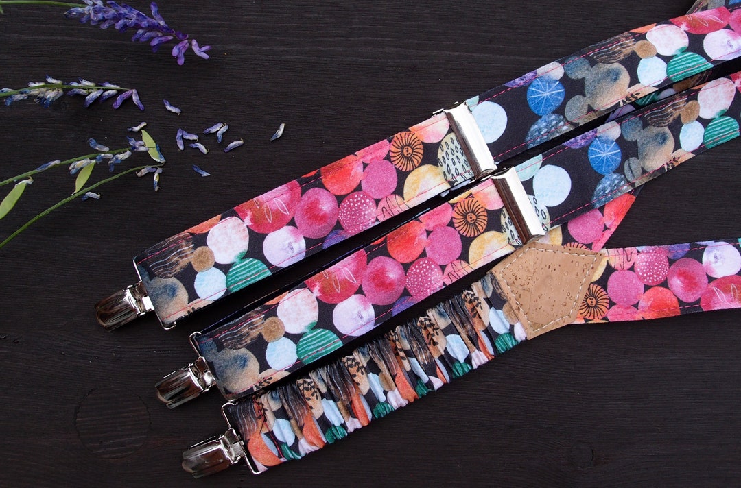 Vibrant, Patterned Suspenders for Women With Colourful Circles ...