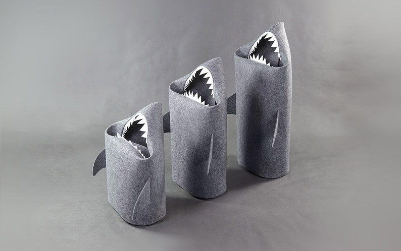 Felt Shark Laundry Basket, Toy Storage, Kids Room Decor (size M) - Etsy