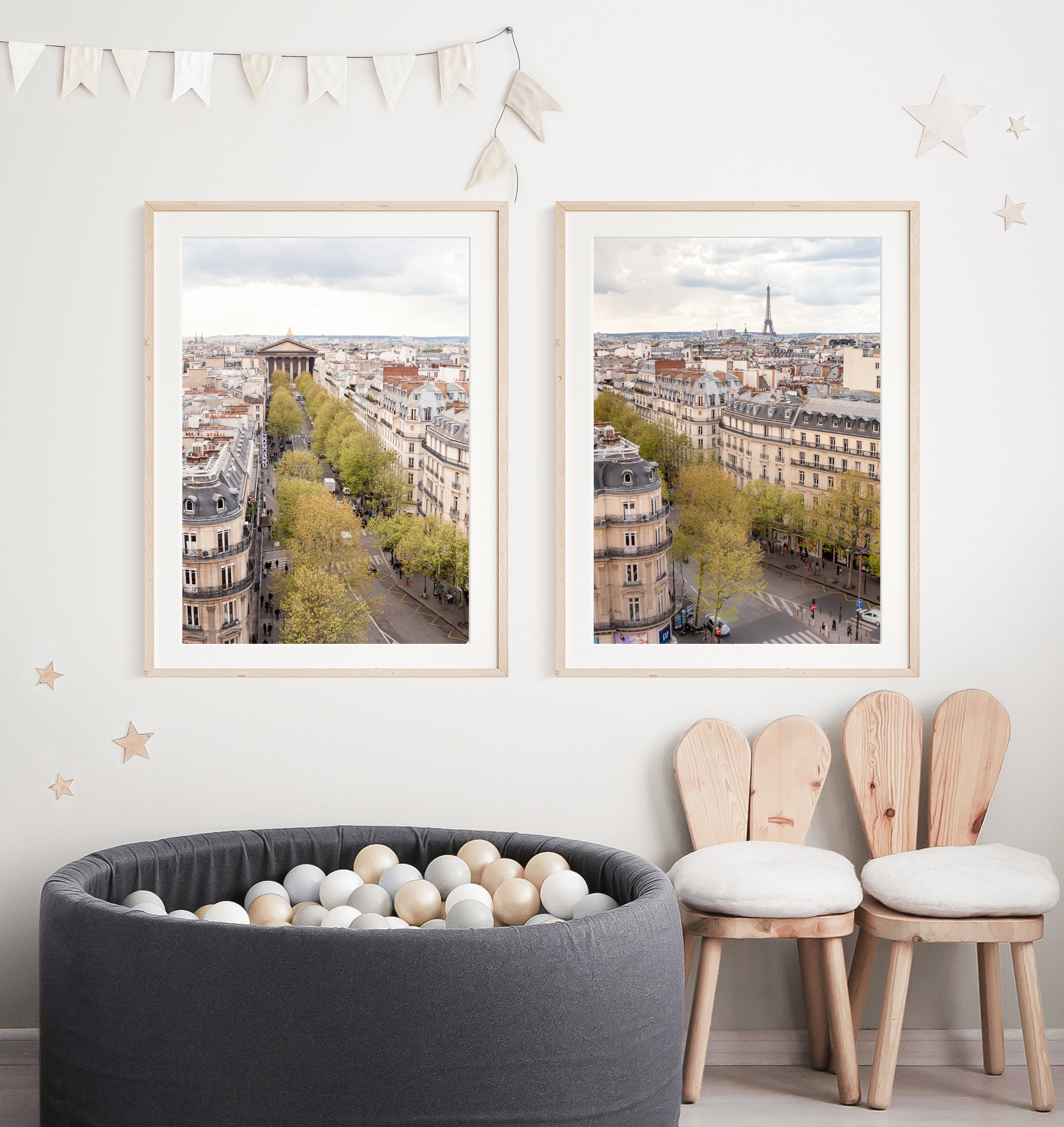 Paris Print Set, Paris Decor, Printable Wall Art, Paris Panorama ...