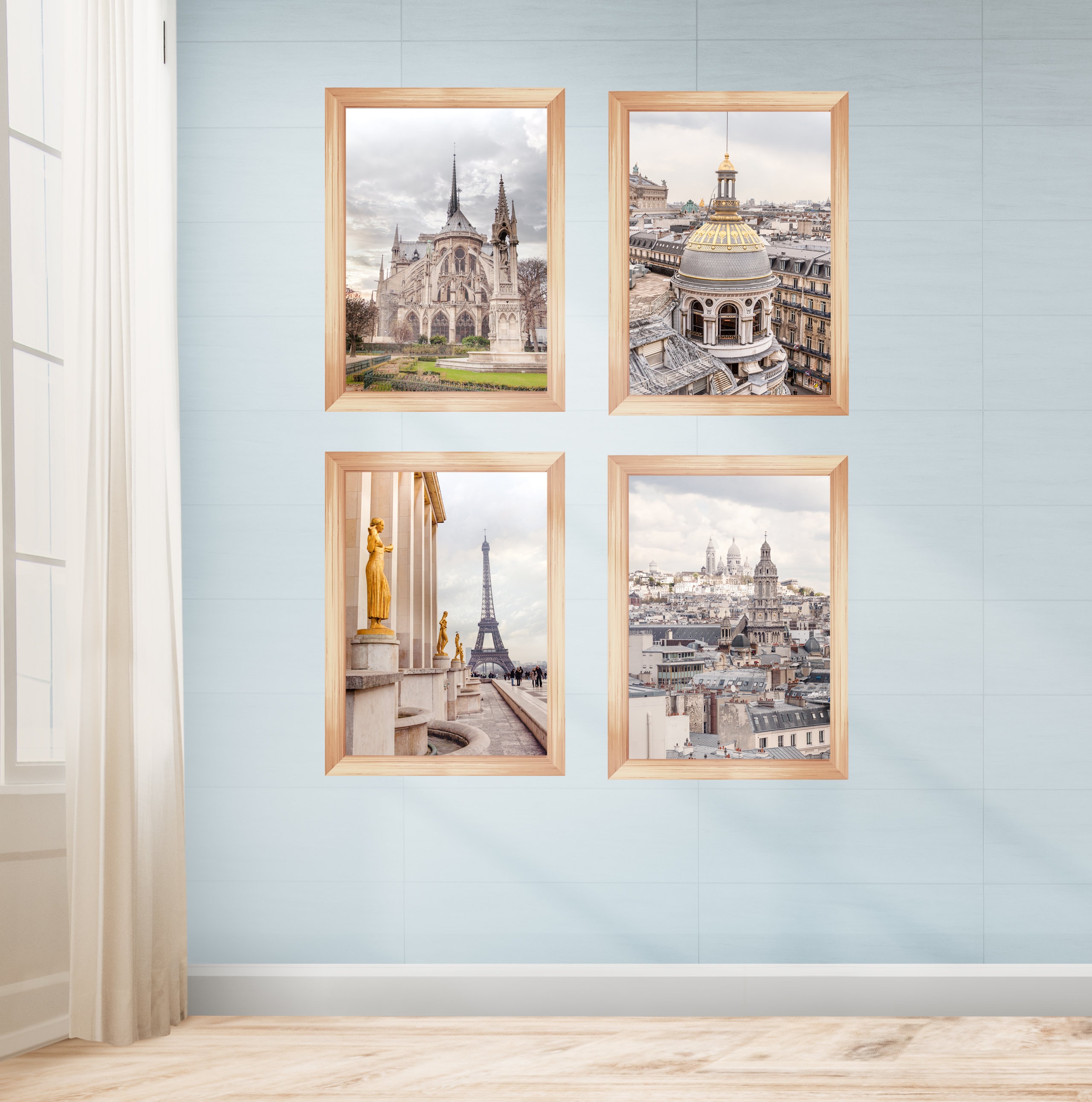 Paris Print Set, Paris Decor, Printable Wall Art, Paris Panorama ...