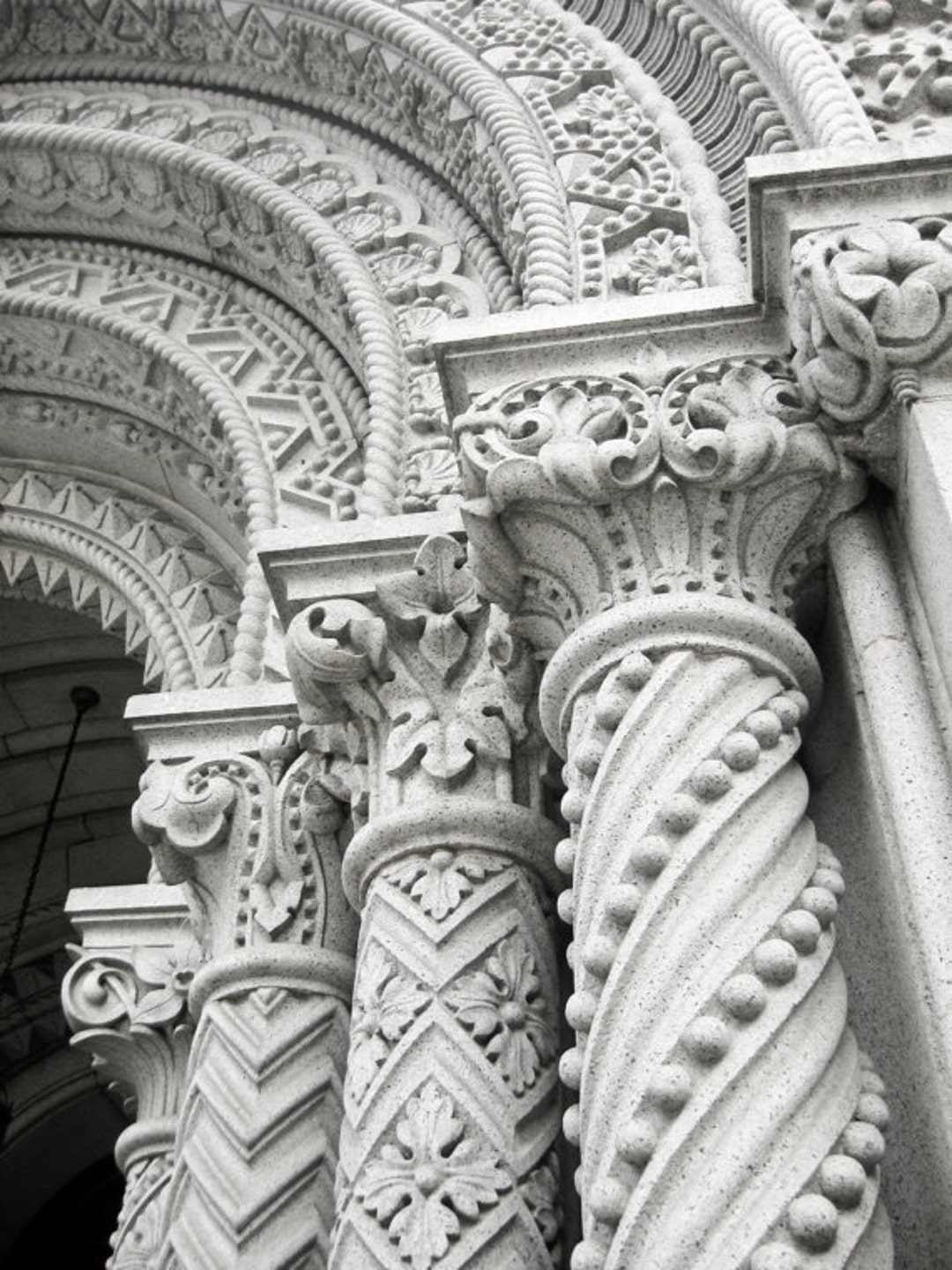 Church Columns, Black and White, Digital, Printable Fine Art ...