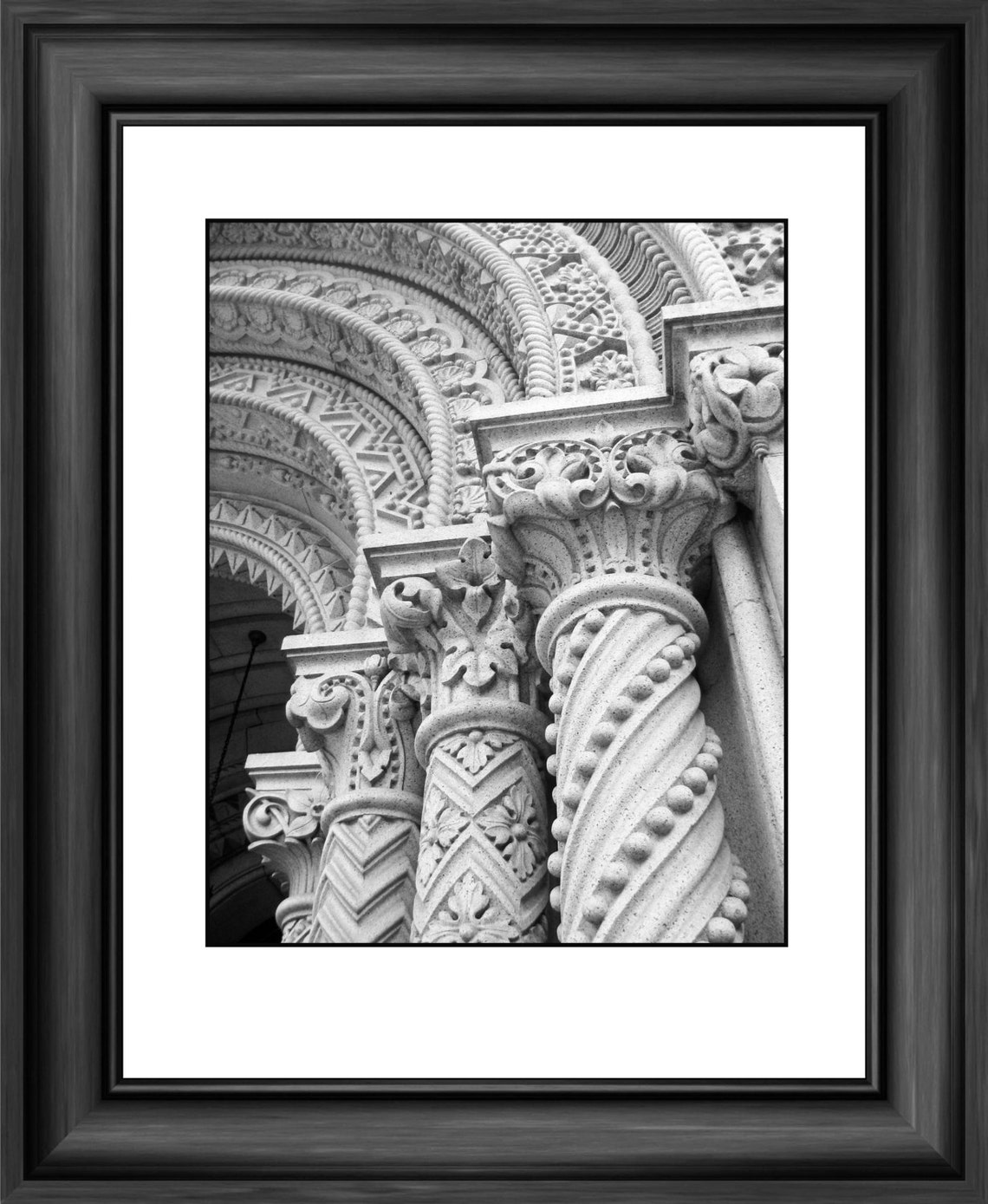Church Columns, Black and White, Digital, Printable Fine Art ...
