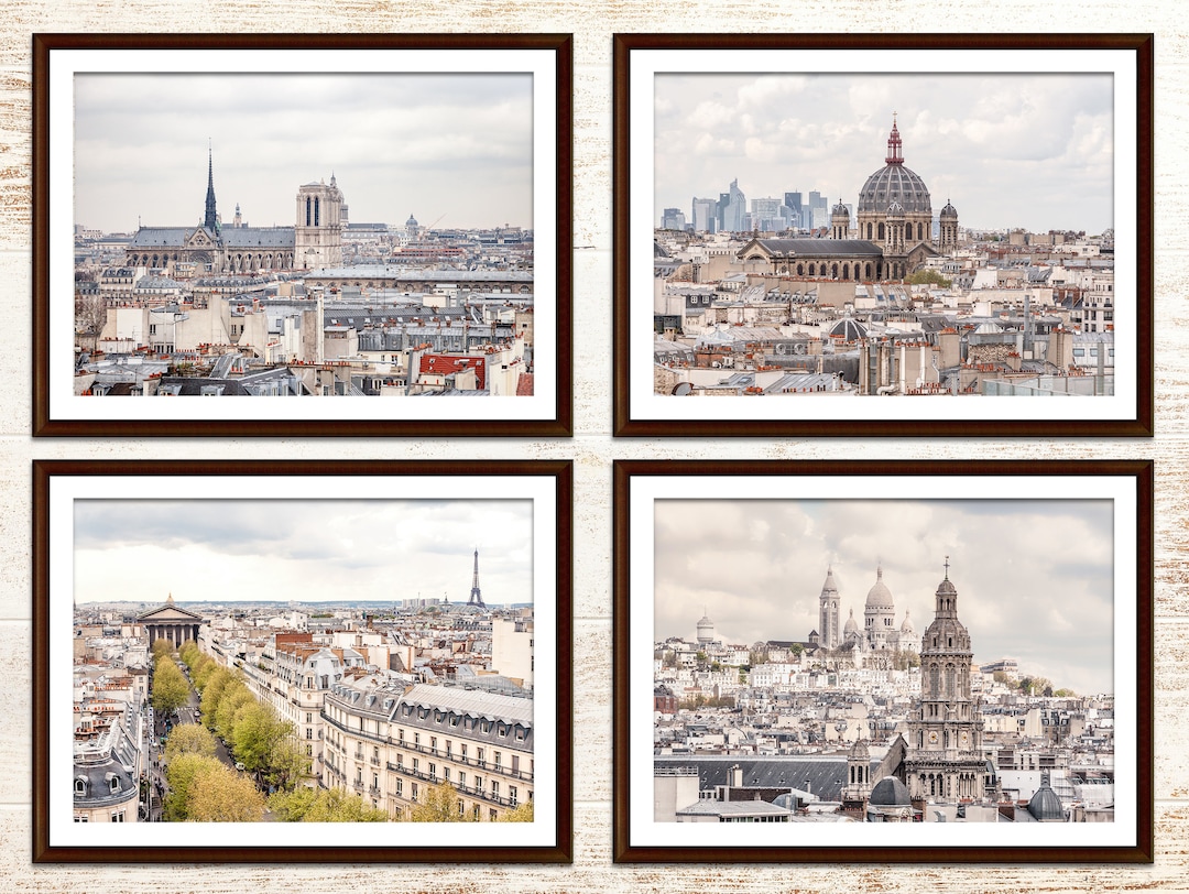 Paris Print Set, Paris Decor, Printable Wall Art, Paris Panorama ...