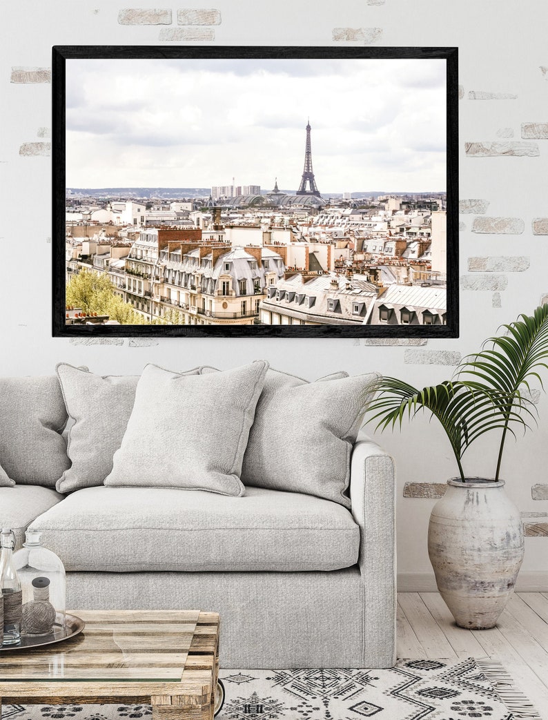 Paris Photography Print Rooftop City Panoramic View the Eiffel Tower ...