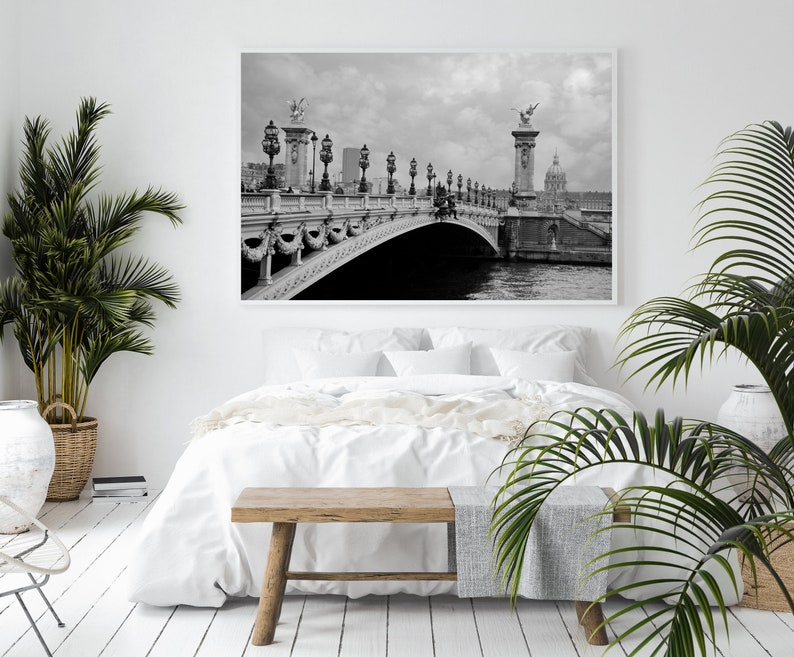 Paris Black and White Photography Print, Bridge Alexander III (digital ...