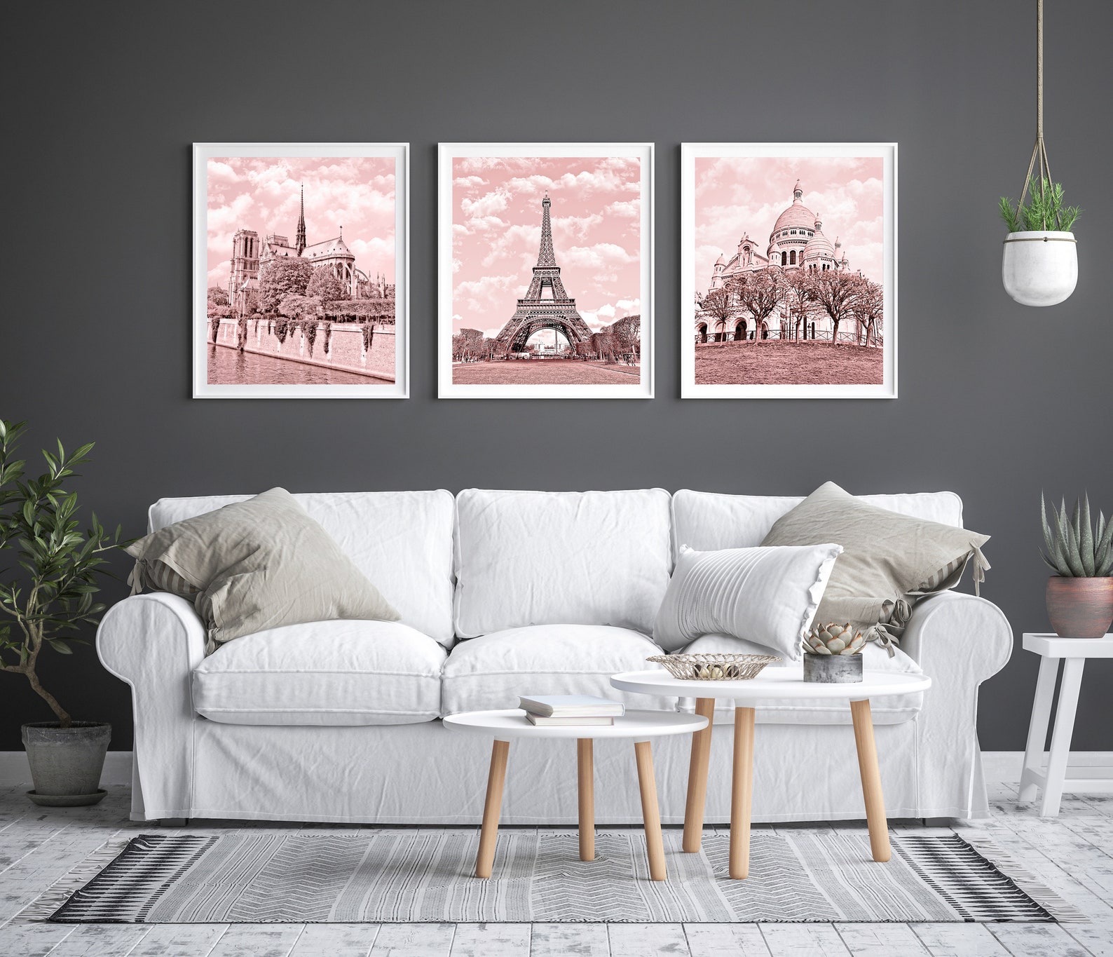 Paris Print Set, Pink Paris, Printable Wall Art, Paris Printable ...