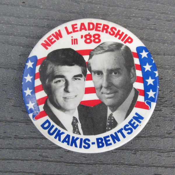 1988 Dukakis Pin - Etsy