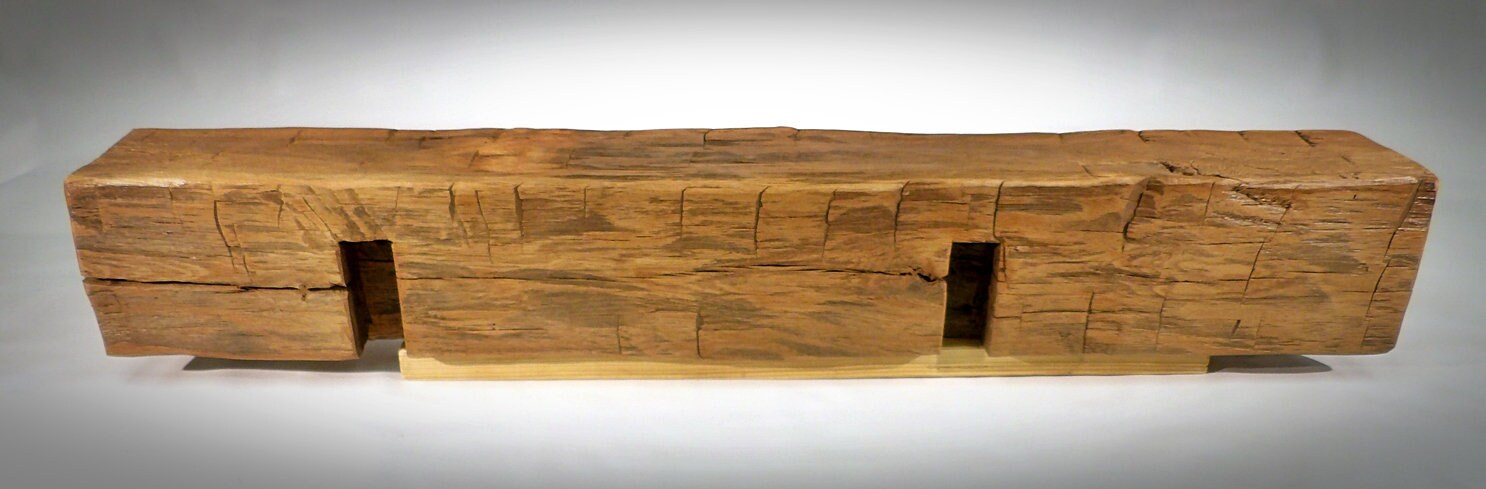 Rustic Hand Hewn Oak Beam Floating Shelf Fireplace Mantel 53 X - Etsy