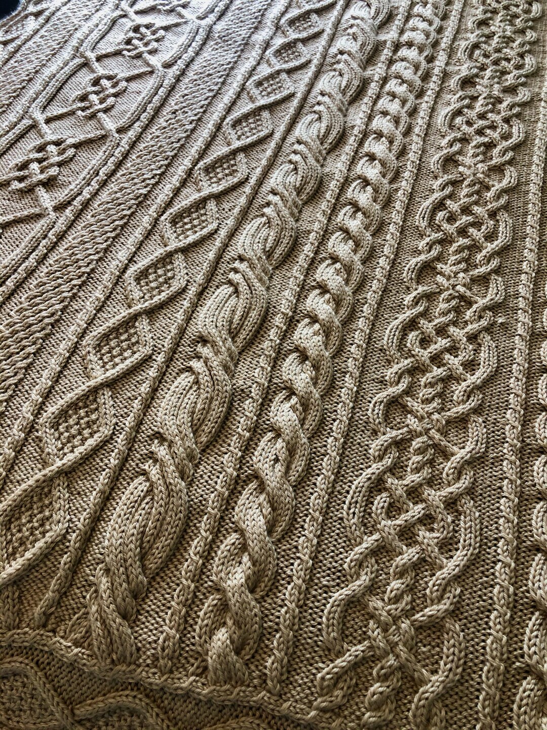 Digital Knitting Pattern: November Aran Afghan, Fisherman, Cables ...