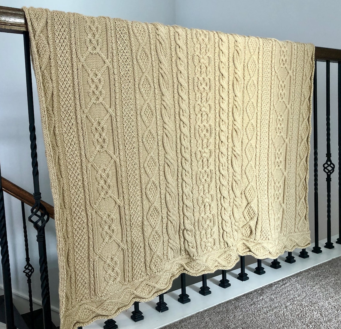 Digital Knitting Pattern: November Aran Afghan Fisherman - Etsy Australia