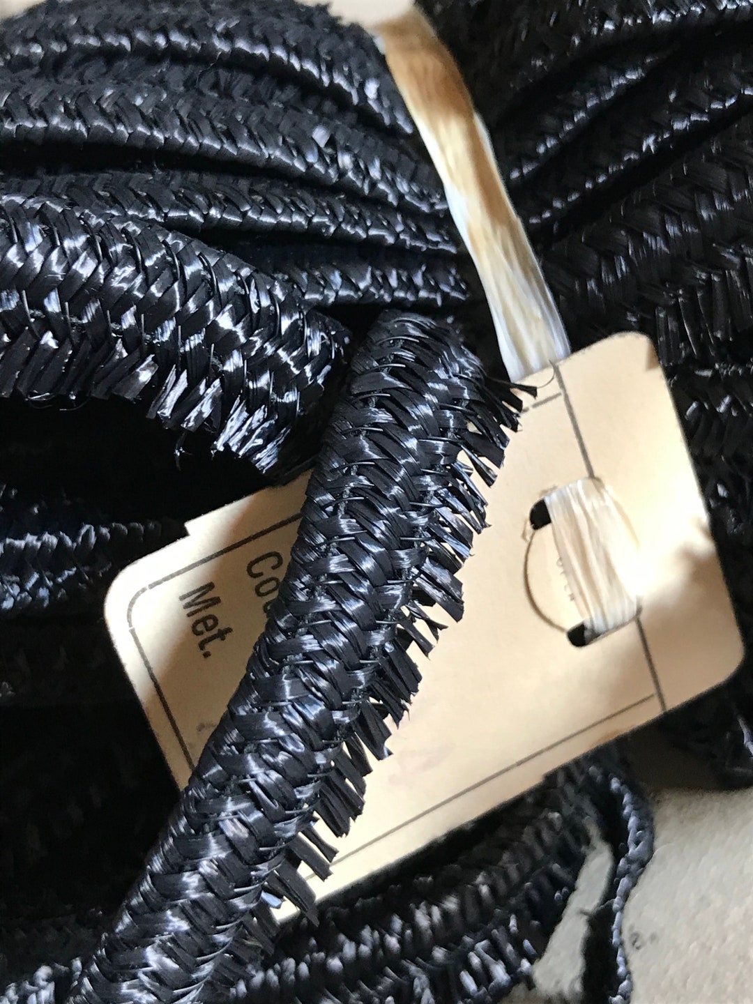 Fringed Black Vintage Braid Millinery Raffia Trim / Swiss Antique ...