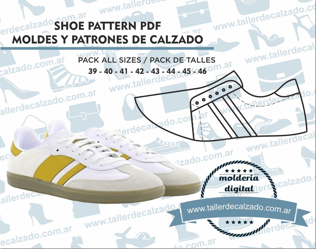 Shoe Pattern PRAGA MAN 354 - Digital PDF - Real Size- All Sizes ...